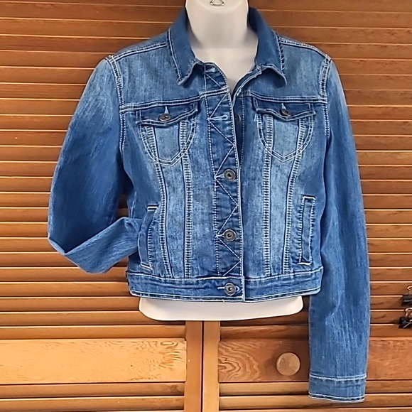 Red Camel | Jackets & Coats | Cropped Denim Jean Jacket Red Camel ...